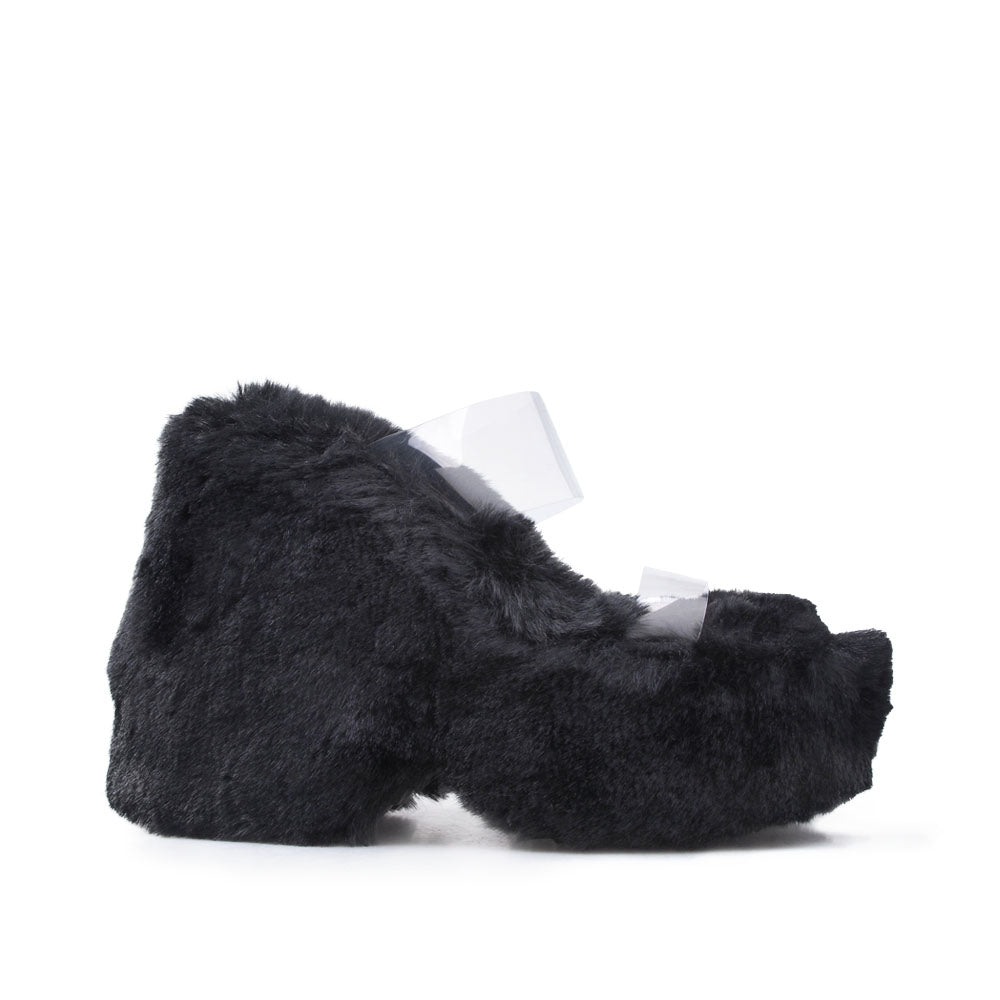 Spade Blue Fuzzy Platform Heels | Privileged Shoes