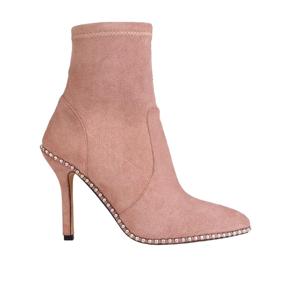 Rose Pink Bootie with Rhinestones | Privileged Shoes