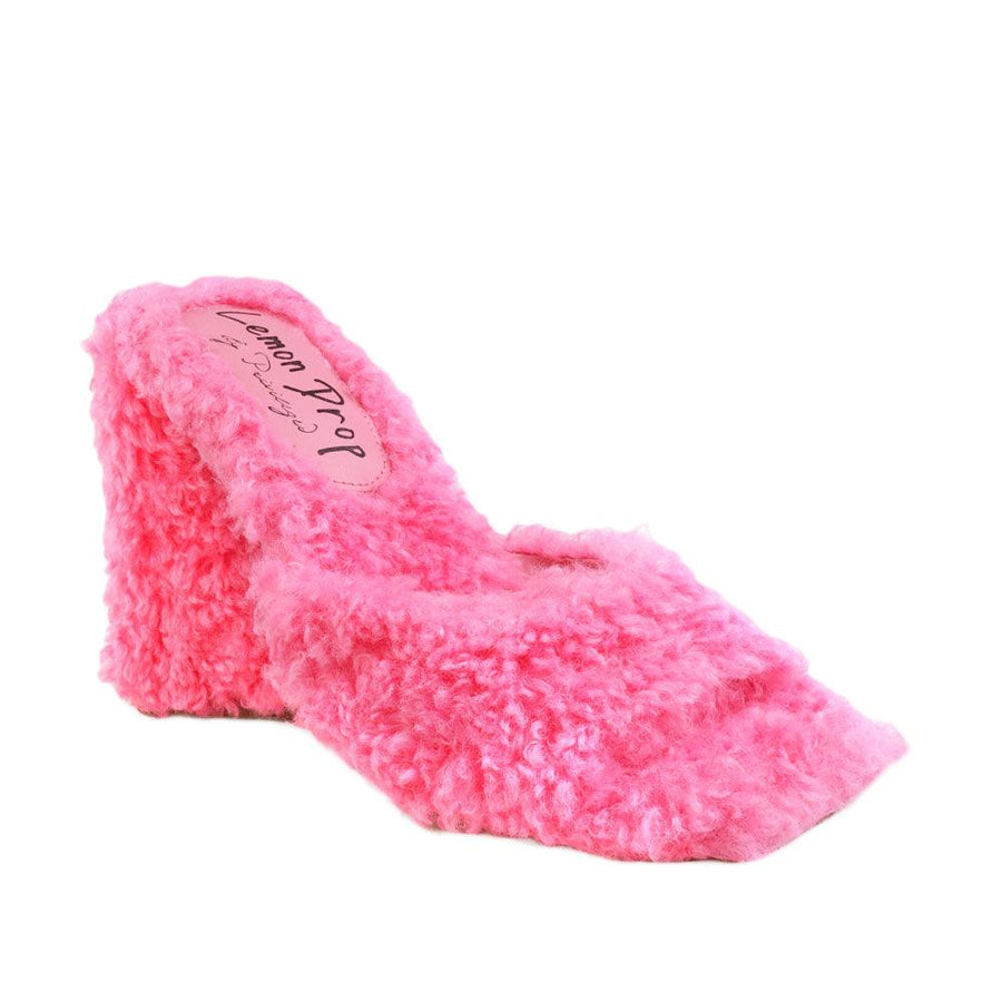 Chandlar Green Vegan Shearling Heel | Privileged Shoes