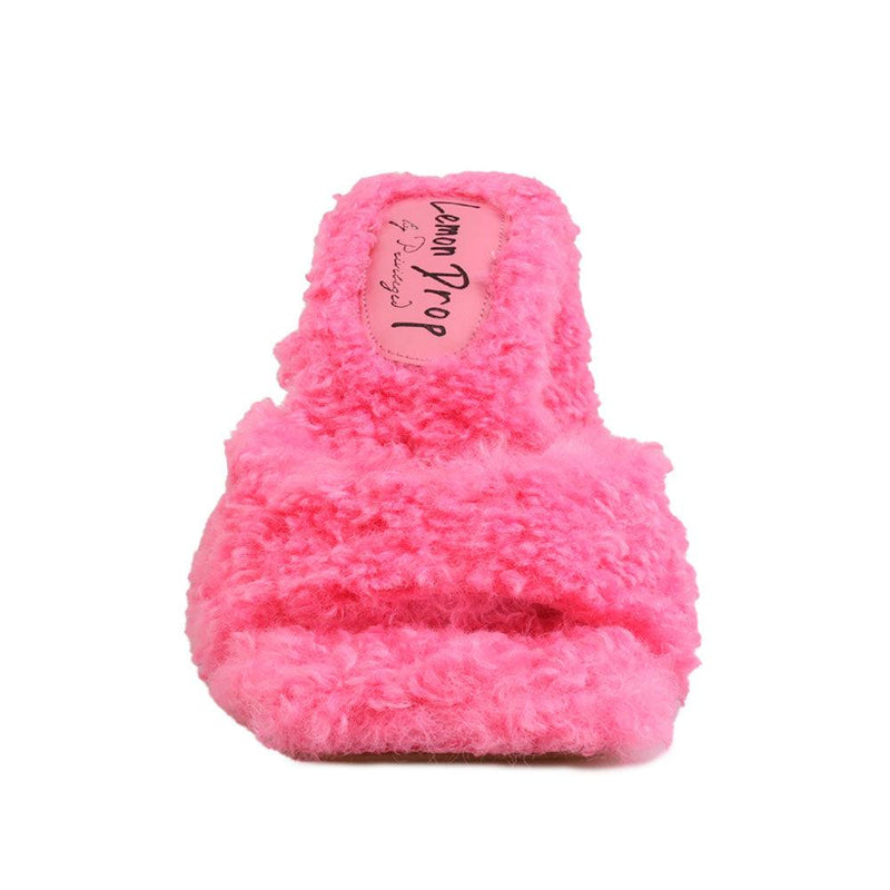 Chandlar Green Vegan Shearling Heel | Privileged Shoes