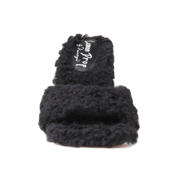 Chandlar Green Vegan Shearling Heel | Privileged Shoes