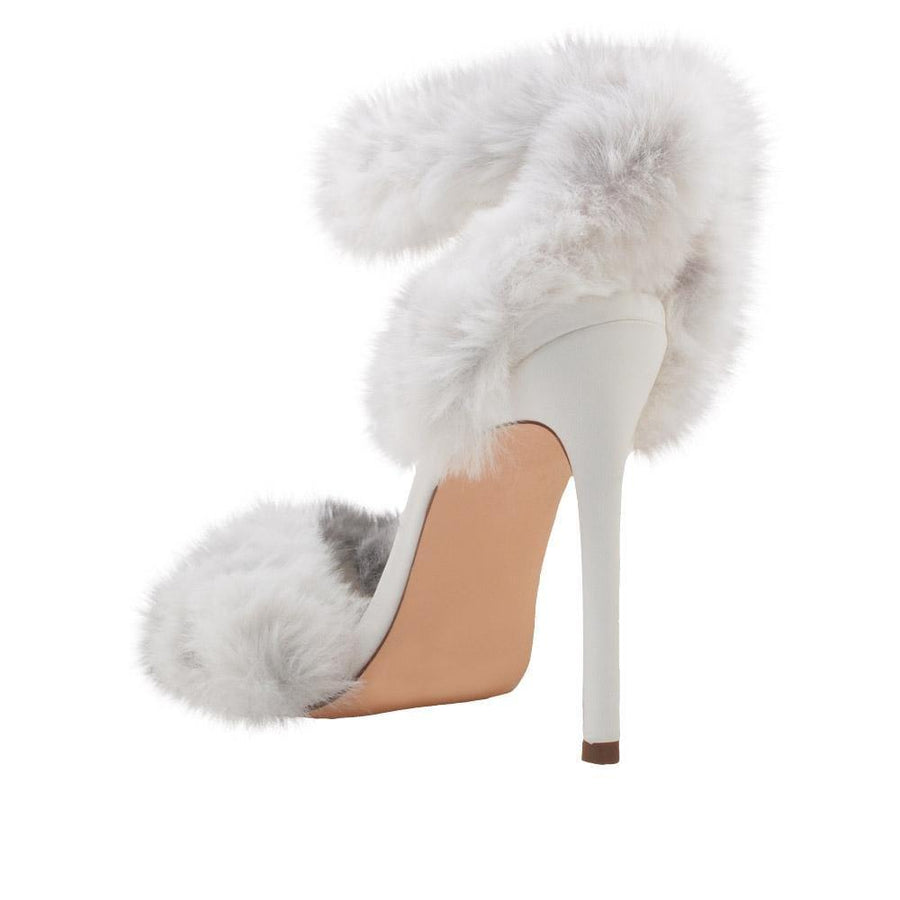 Devar Furry Brown Strappy Heel | Privileged Shoes