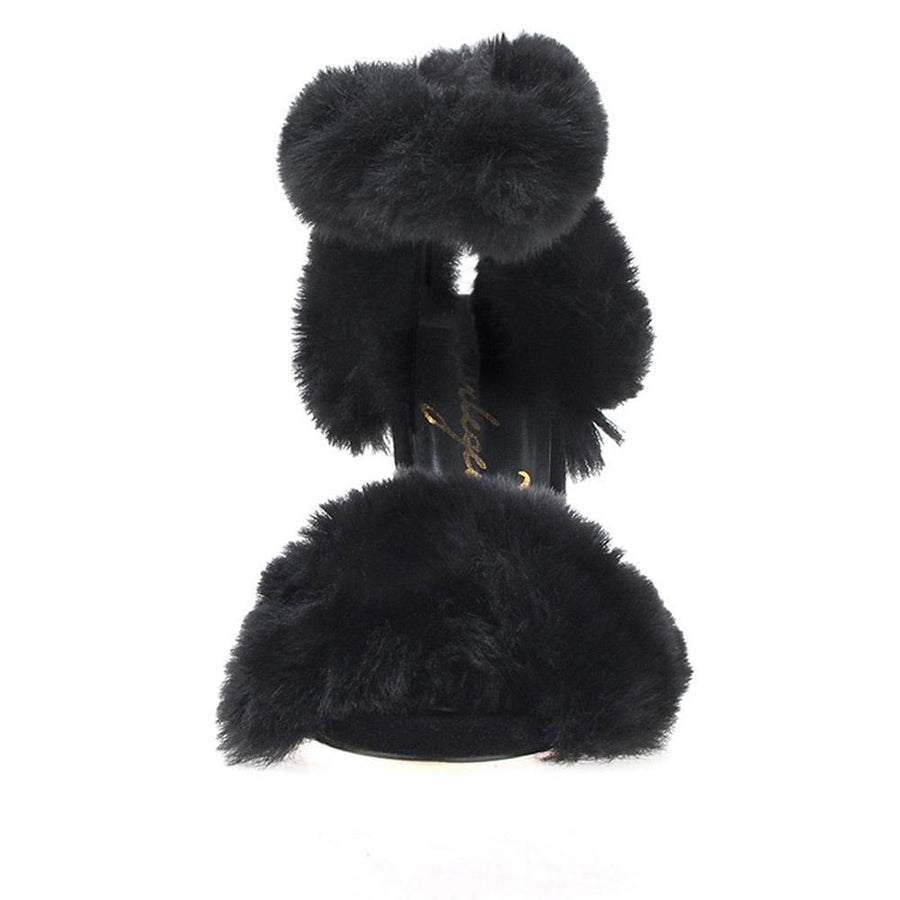 Devar Furry Brown Strappy Heel | Privileged Shoes