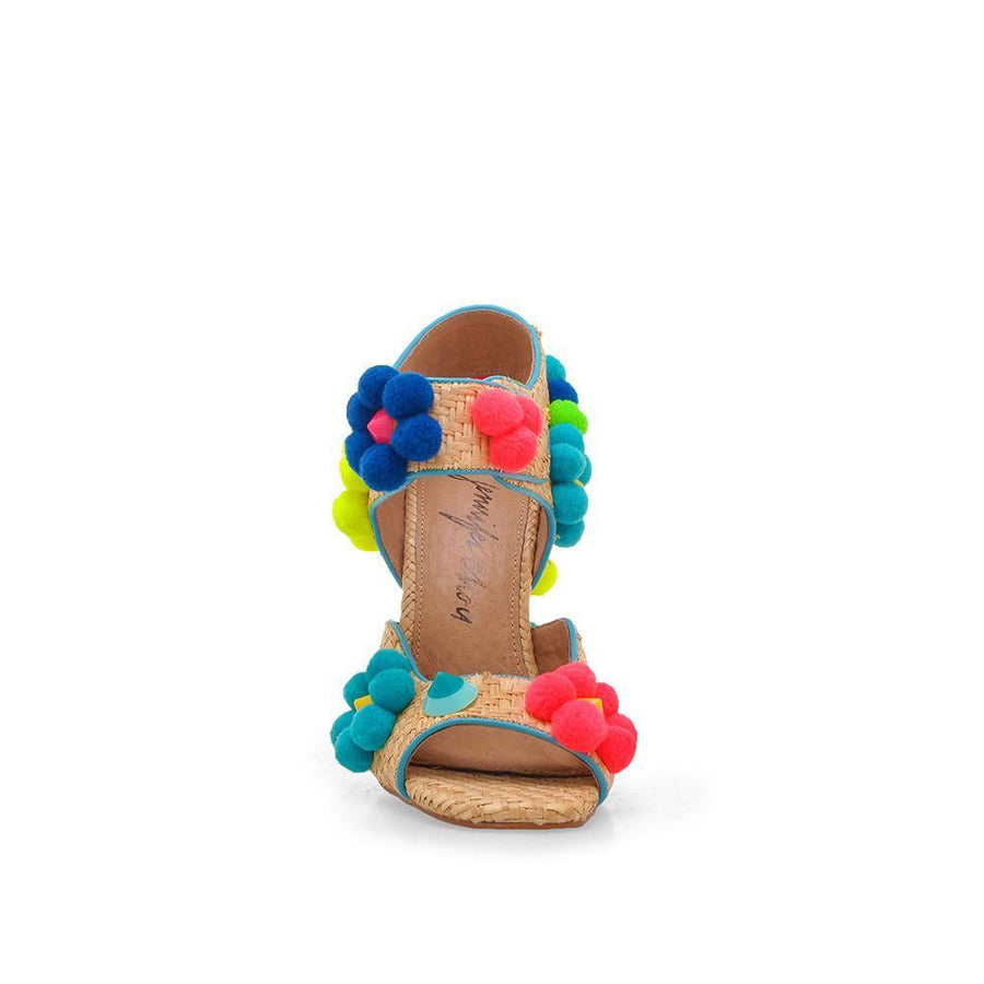 Fiore Black Floral Block Heel | Privileged Shoes