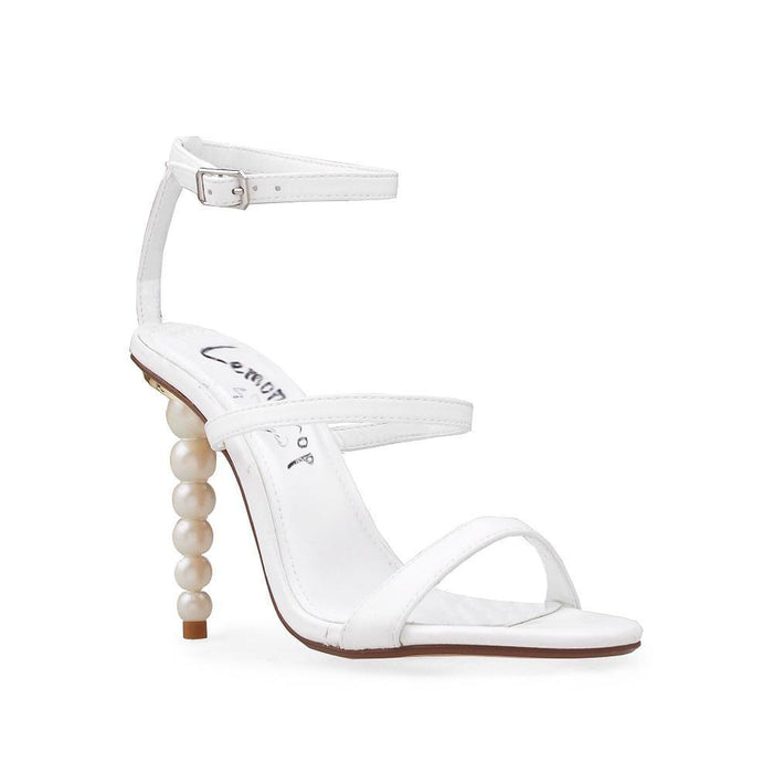 Stylish Pearl Heel with Buckle Closure - Pompey by Privileged Shoes Ltd