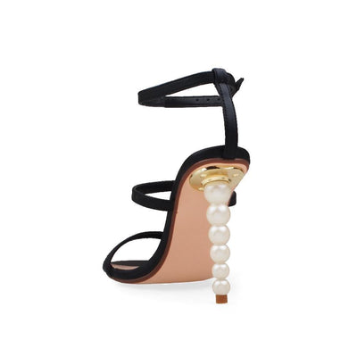 Stylish Pearl Heel with Buckle Closure - Pompey by Privileged Shoes Ltd