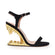 Zeth Black Gold Wedge Heels | Privileged Shoes