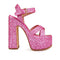 Ileen Pink Glitter Platform Heels | Privileged Shoes