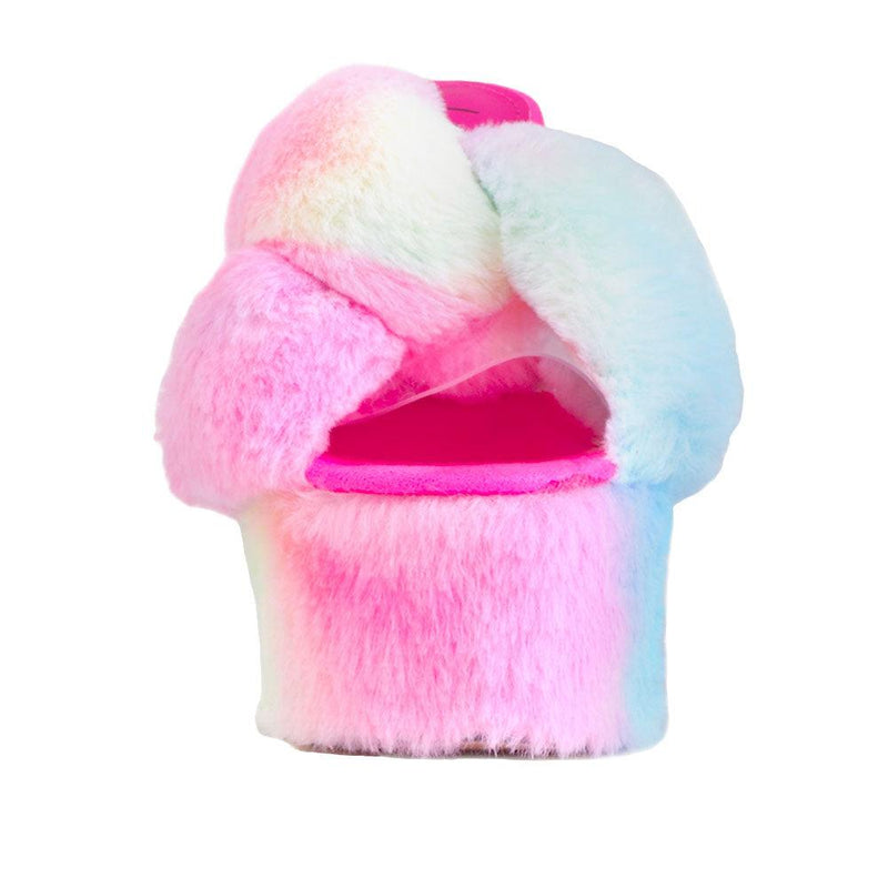 Joey Fuzzy Rainbow Platform Heels | Privileged Shoes