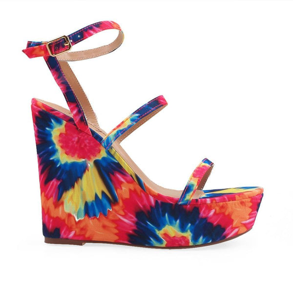 Ixa Tie-Dye Wedge Heels | Privileged Shoes